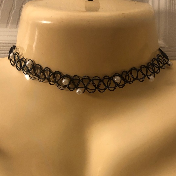 Jewelry | 55 Black Stretch Choker With 3 Rhinestones Gothcore Witchy ...
